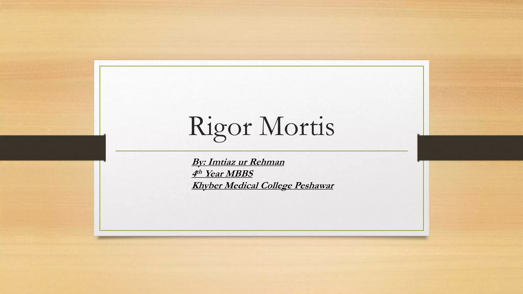 Rigor mortis | PPT