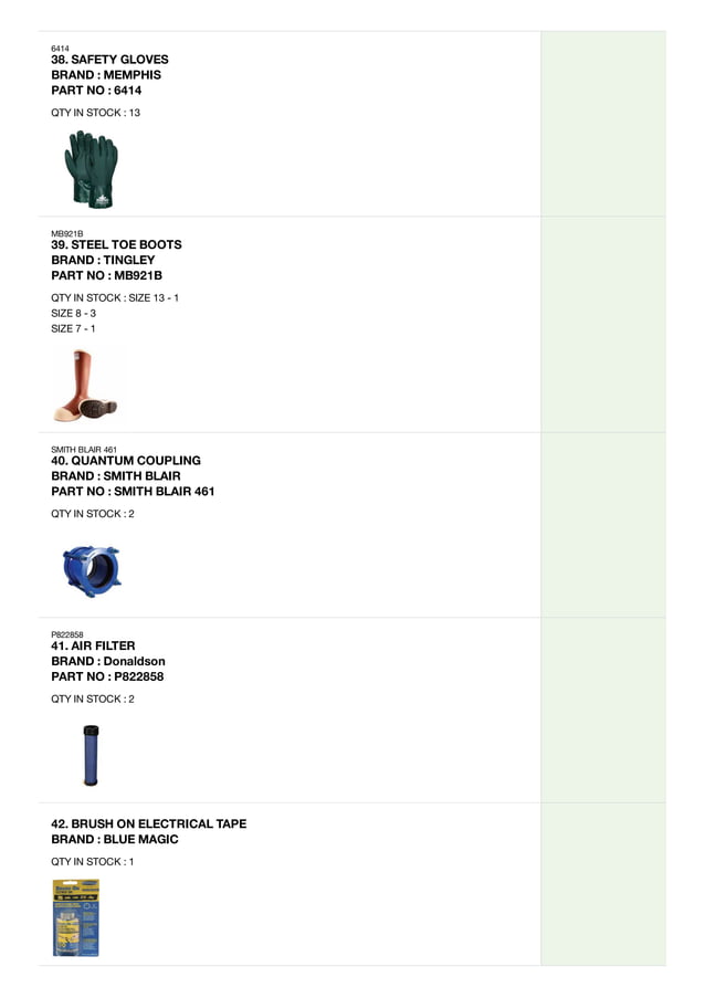 Rig Consumables in Stock | PDF