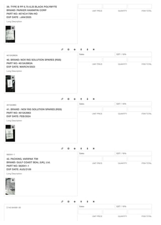 Rig Spares O Rings in stock | PDF