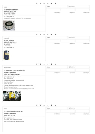 Rig Spares O Rings in stock | PDF