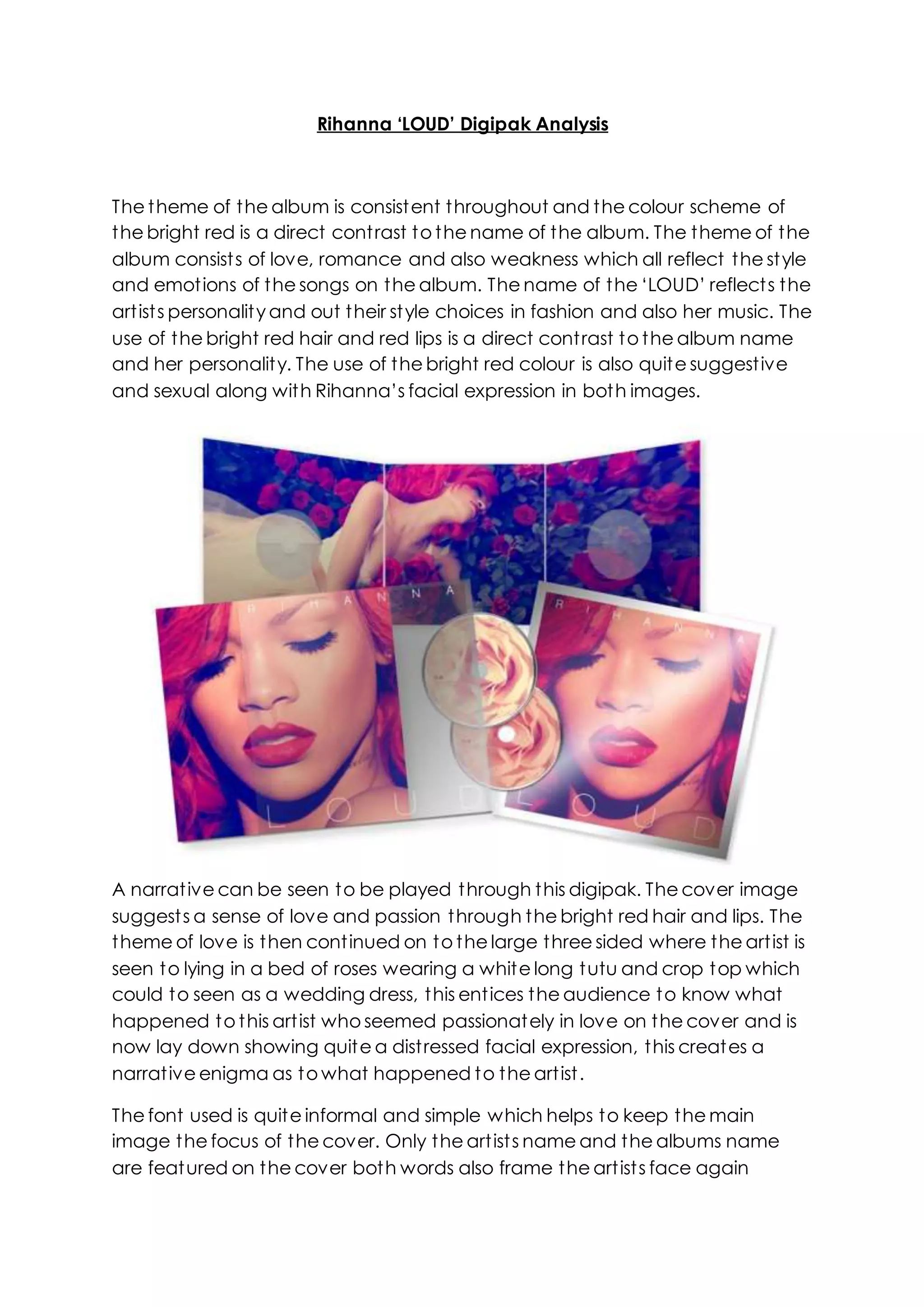 Rihanna LOUD Digipak Analysis | DOCX