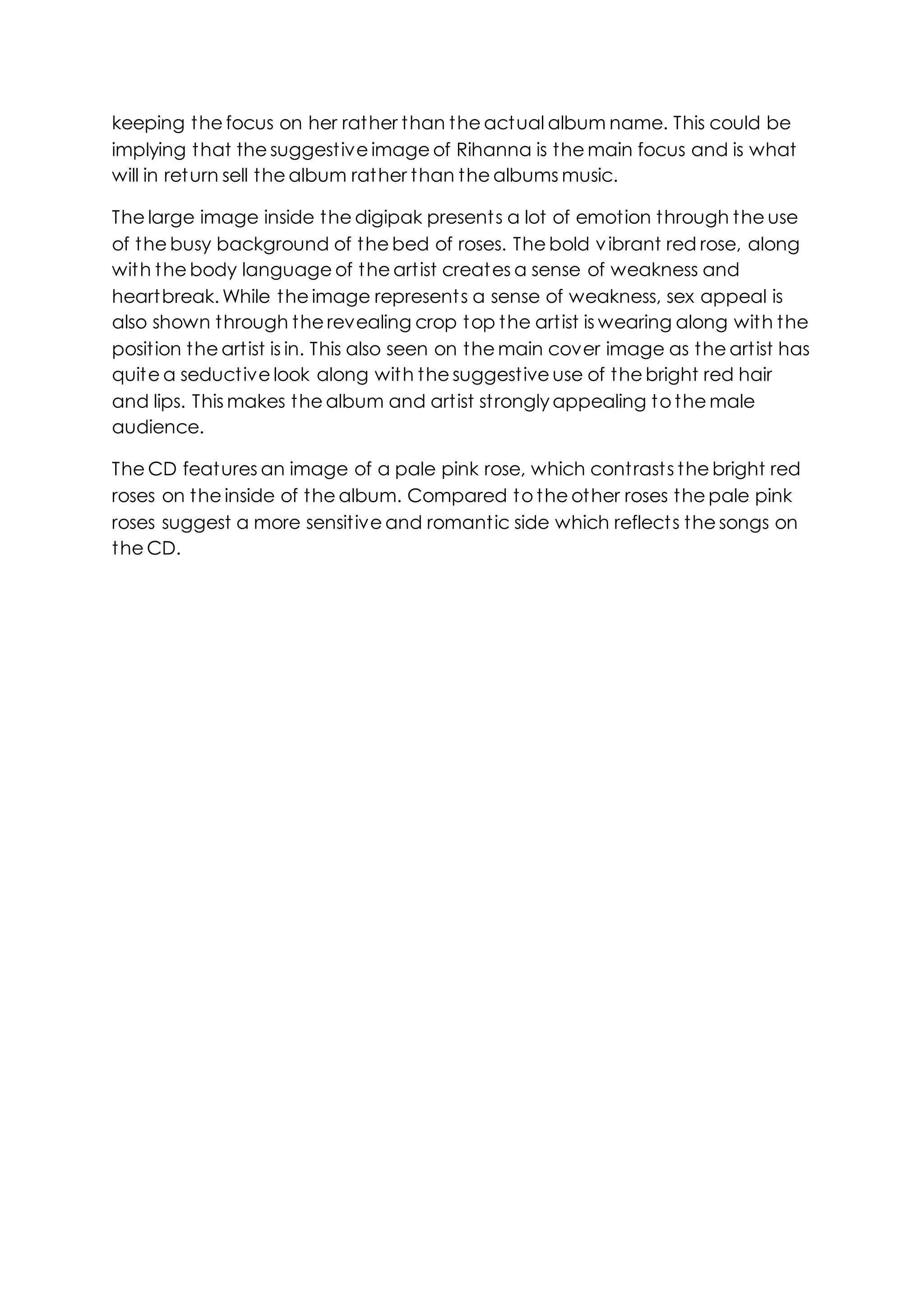 Rihanna LOUD Digipak Analysis | DOCX