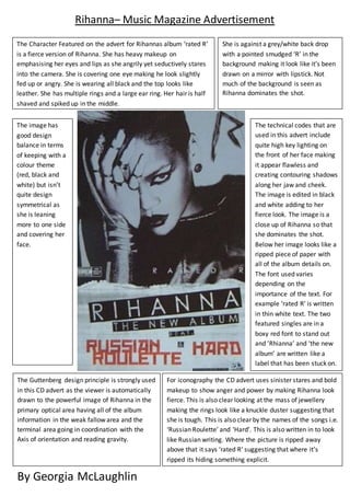 Rihanna magazine advert | DOCX | Photo Editing Software | Computer ...