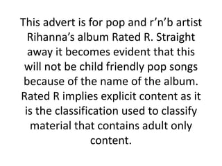 Rihanna rated r | PPTX
