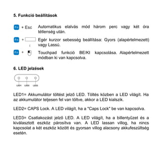 Rii K12+ Vezetéknélküli billentyűzet, touchpad használati útmutató | PDF
