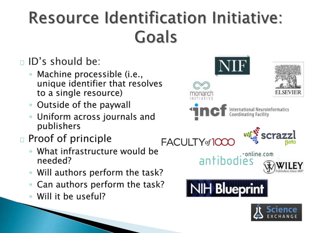 Resource Identification Initiative | PPTX | Databases | Computer ...
