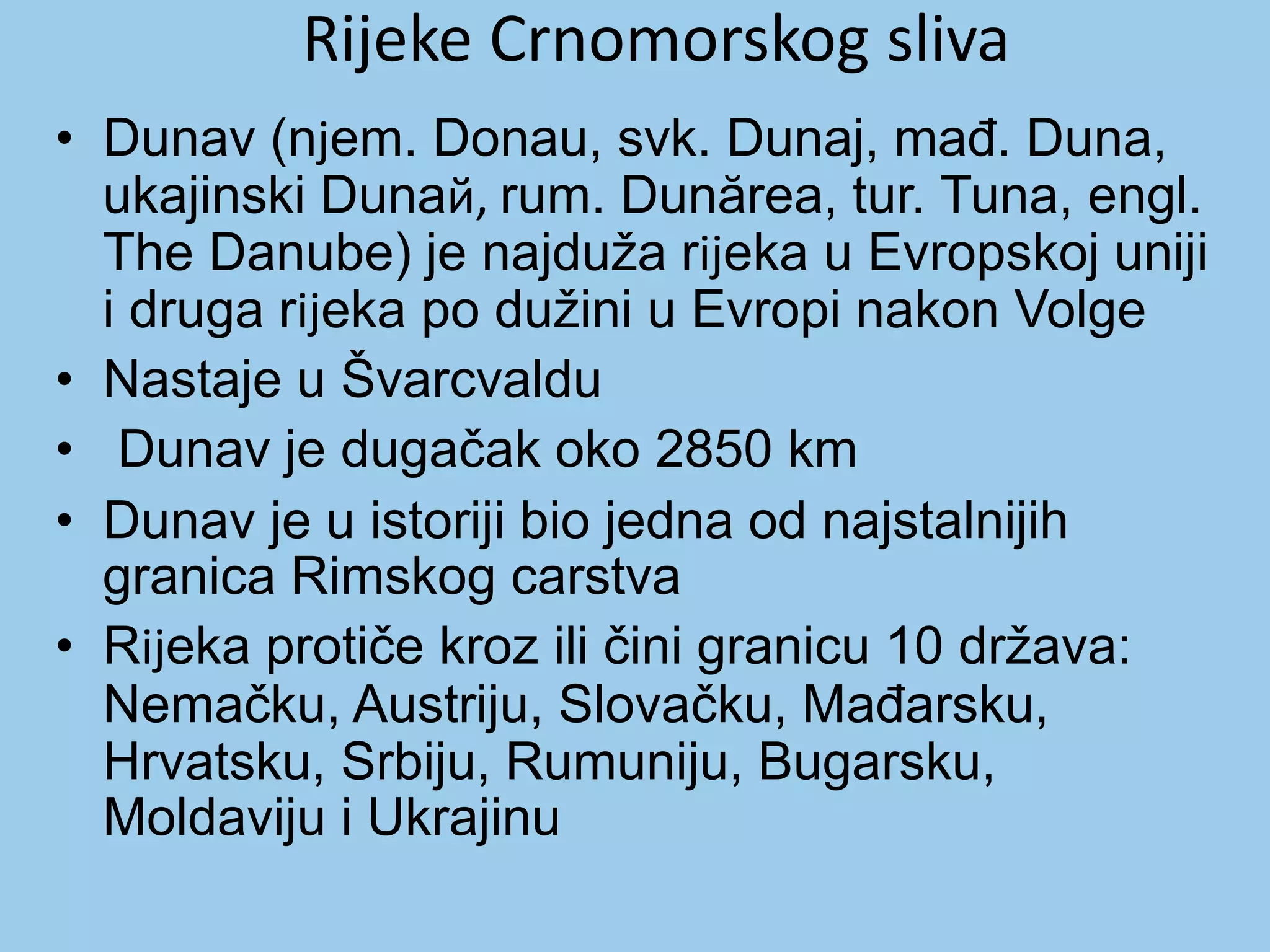 Rijeke i jezera Evrope | PPTX