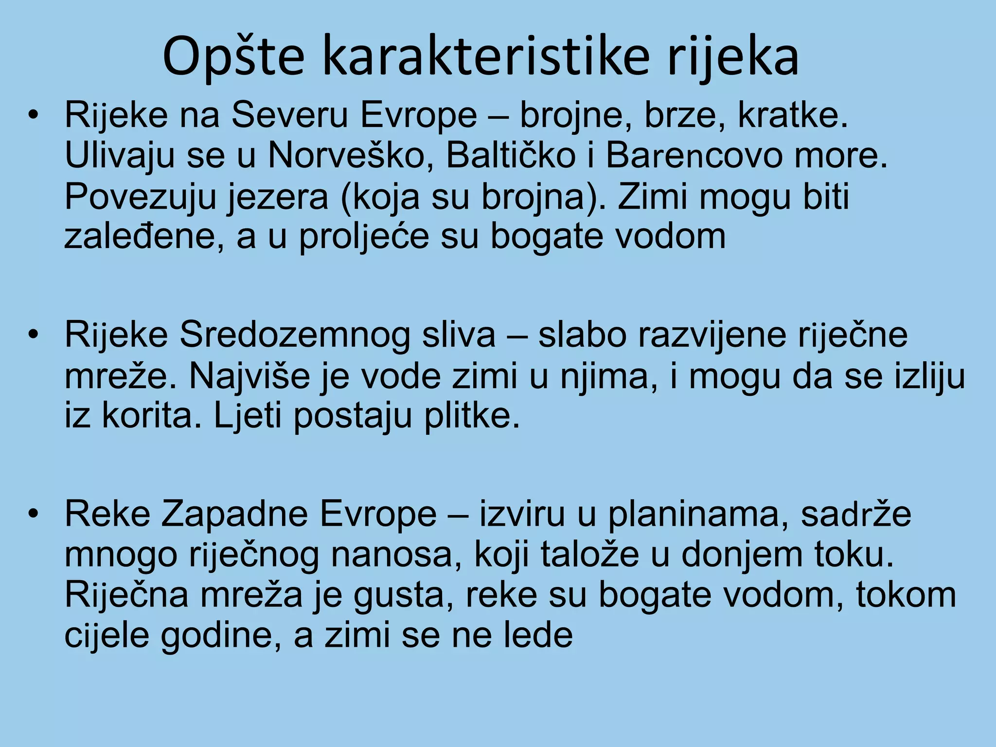 Rijeke i jezera Evrope | PPTX