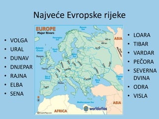 Rijeke i jezera Evrope | PPTX