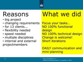 Rijksoverheid.nl and scrum JBoy Aarhus 2010 | PPT