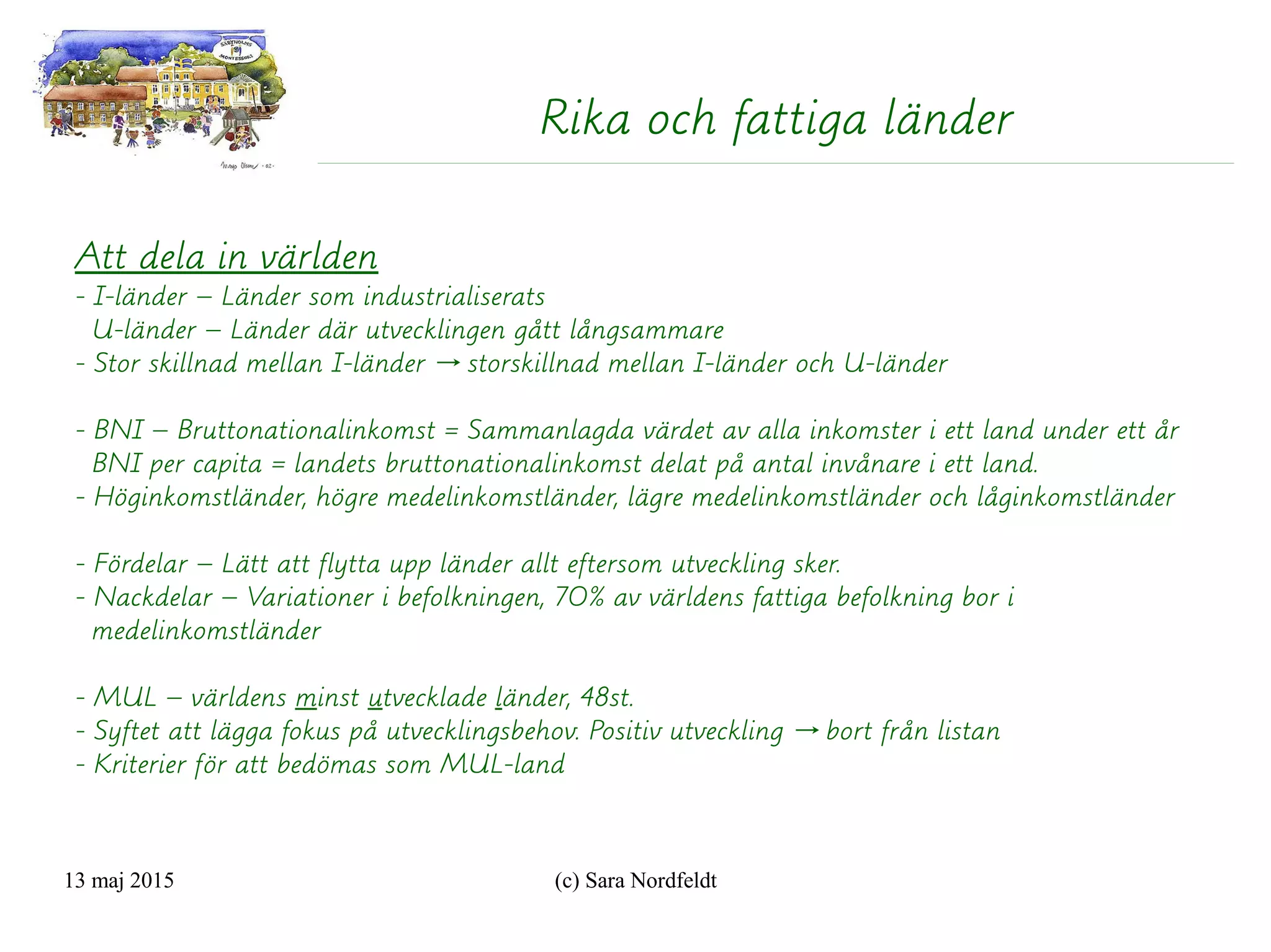 Geografi- Rika och fattiga länder | PDF
