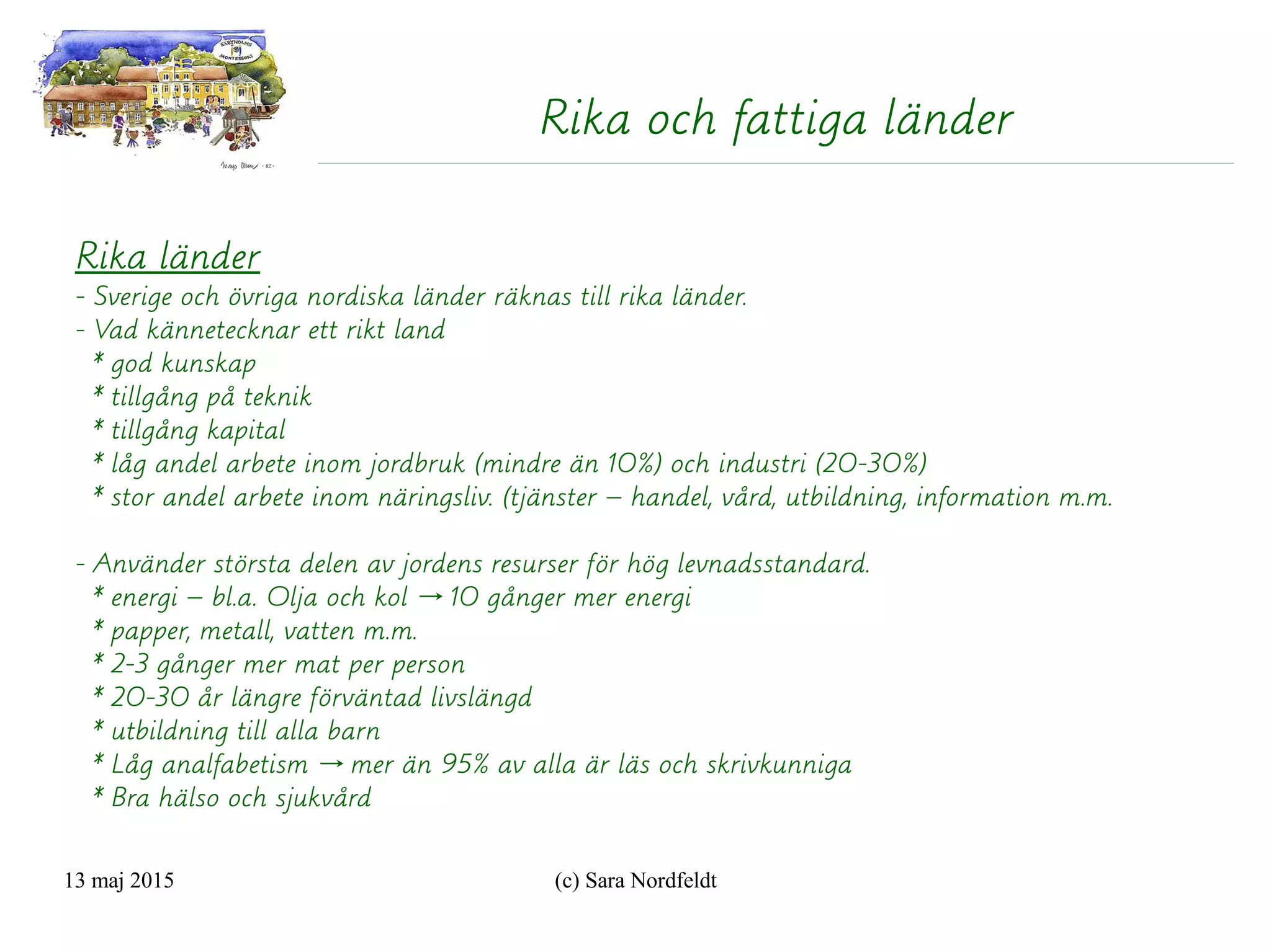 Geografi- Rika och fattiga länder | PDF