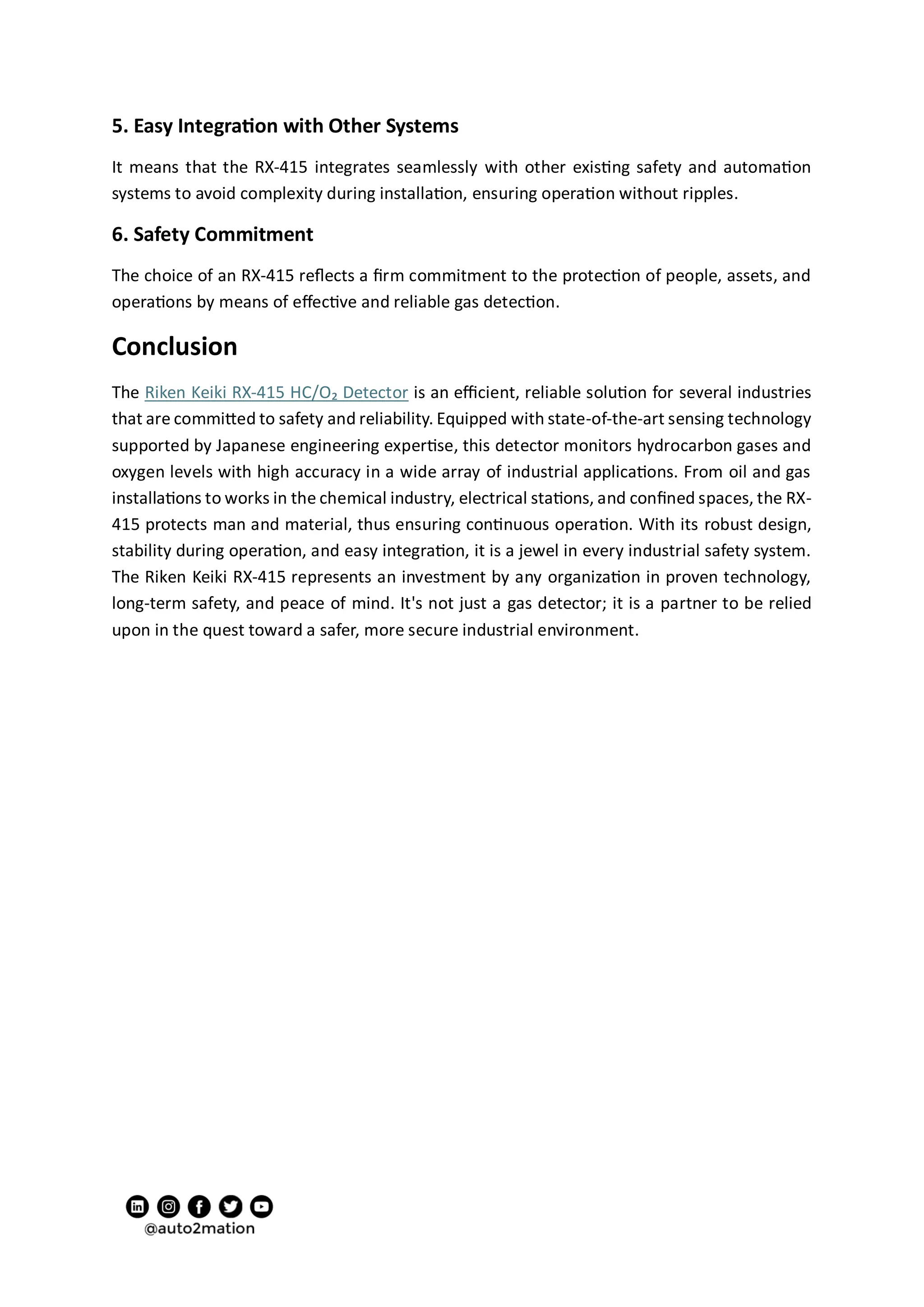 Riken Keiki Rx-415 Hc O2 Detector Dc 6V De-3123-1 Os-b3 | PDF