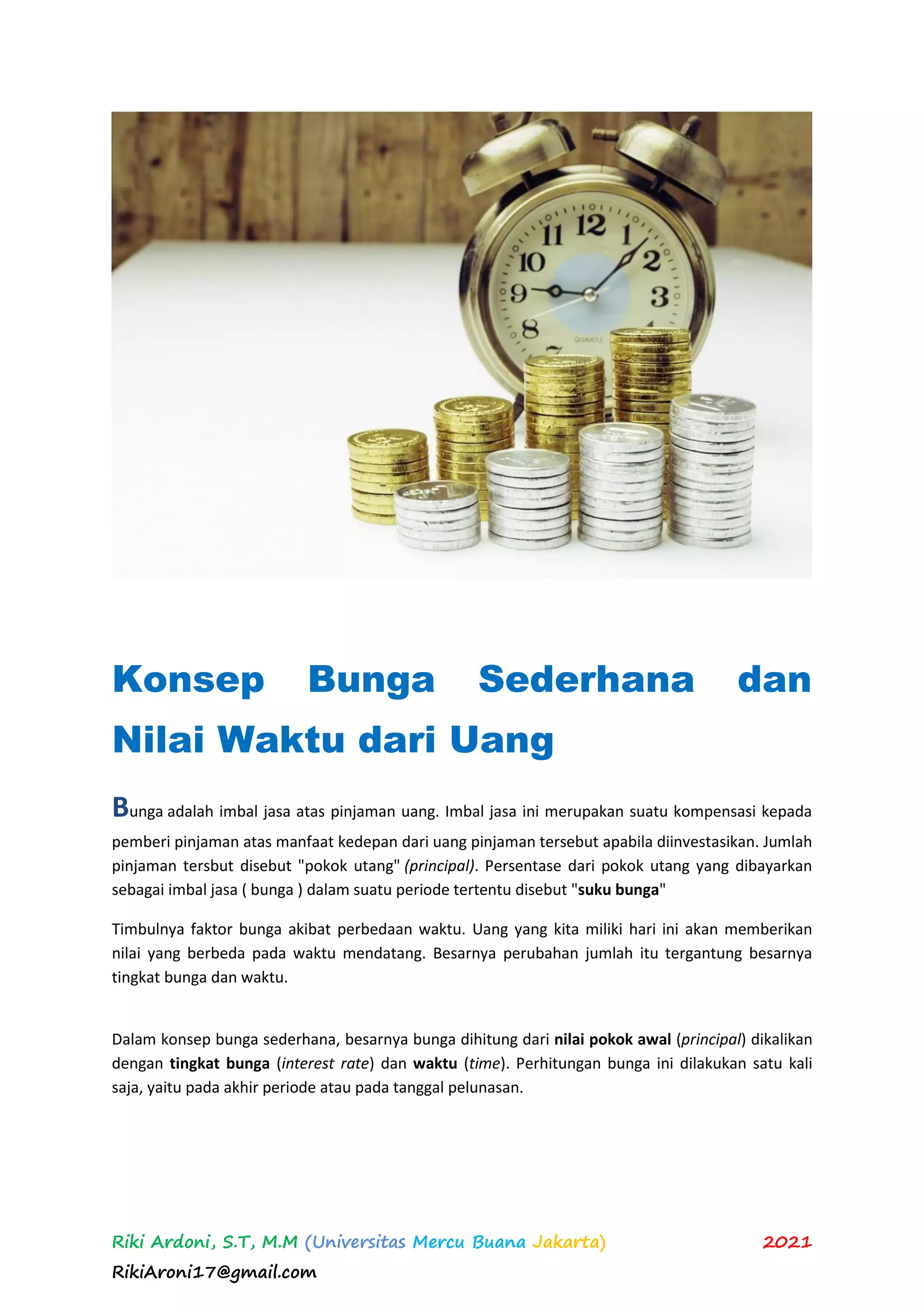 Konsep Bunga Sederhana dan Nilai Waktu dari Uang - Riki ardoni | PDF