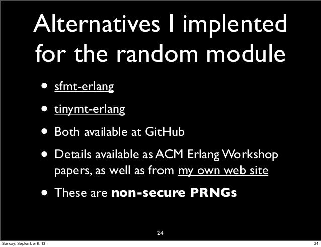 Erlang, random numbers, and the security: London Erlang User Group Ta…