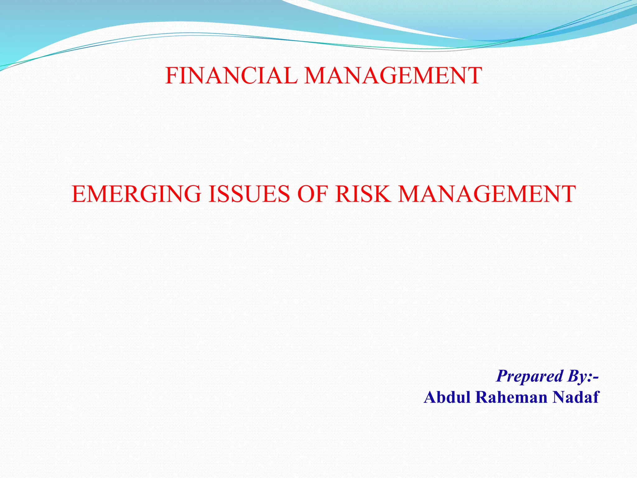 Risk management in finance | PPTX
