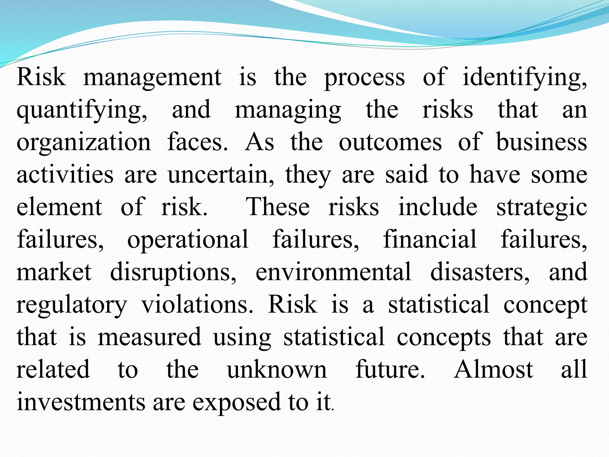 Risk management in finance | PPTX