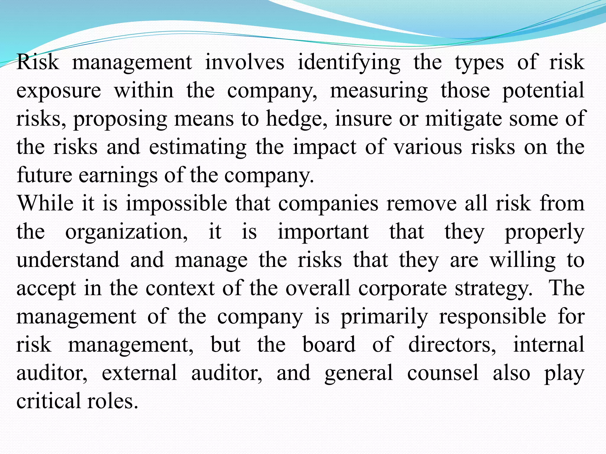 Risk management in finance | PPTX