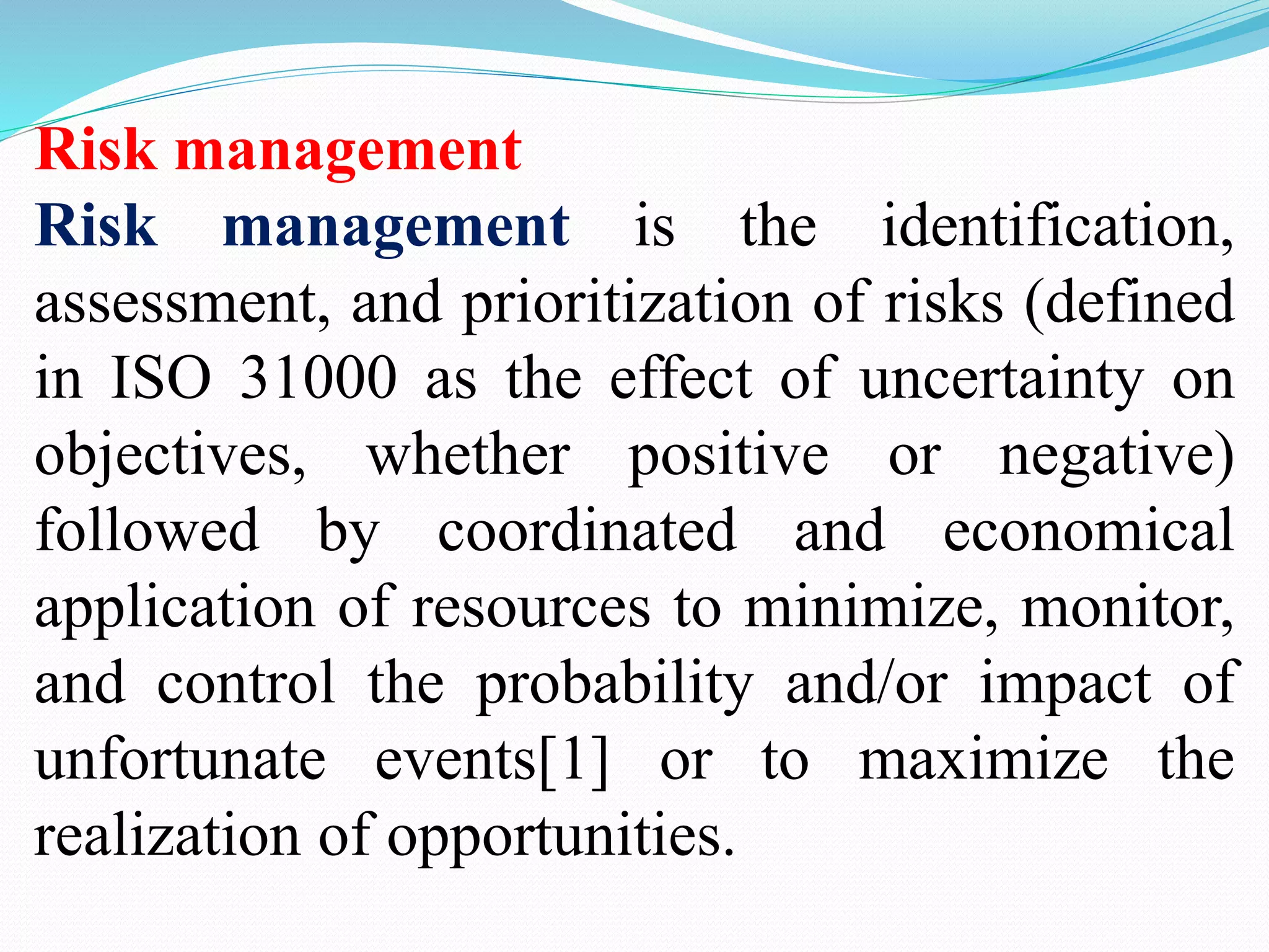 Risk management in finance | PPTX