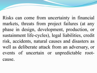 Risk management in finance | PPTX