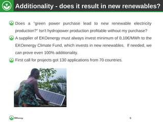 Riku Eskelinen, What is EKOenergy | PPT