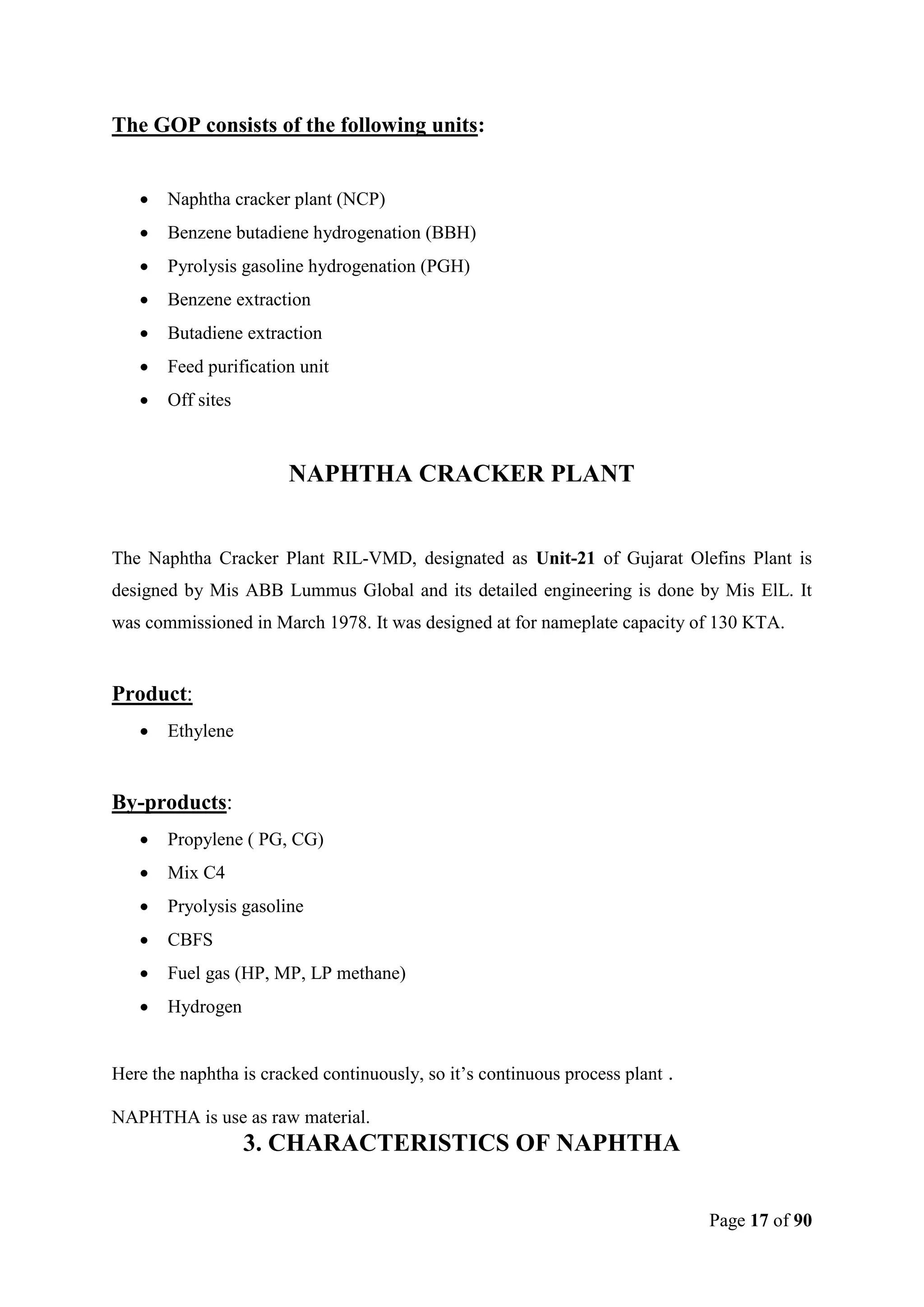 Naphtha Cracker Plant | PDF