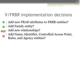 Implementing (Parts of) FRAD in a FRBR-based Discovery System | PPT