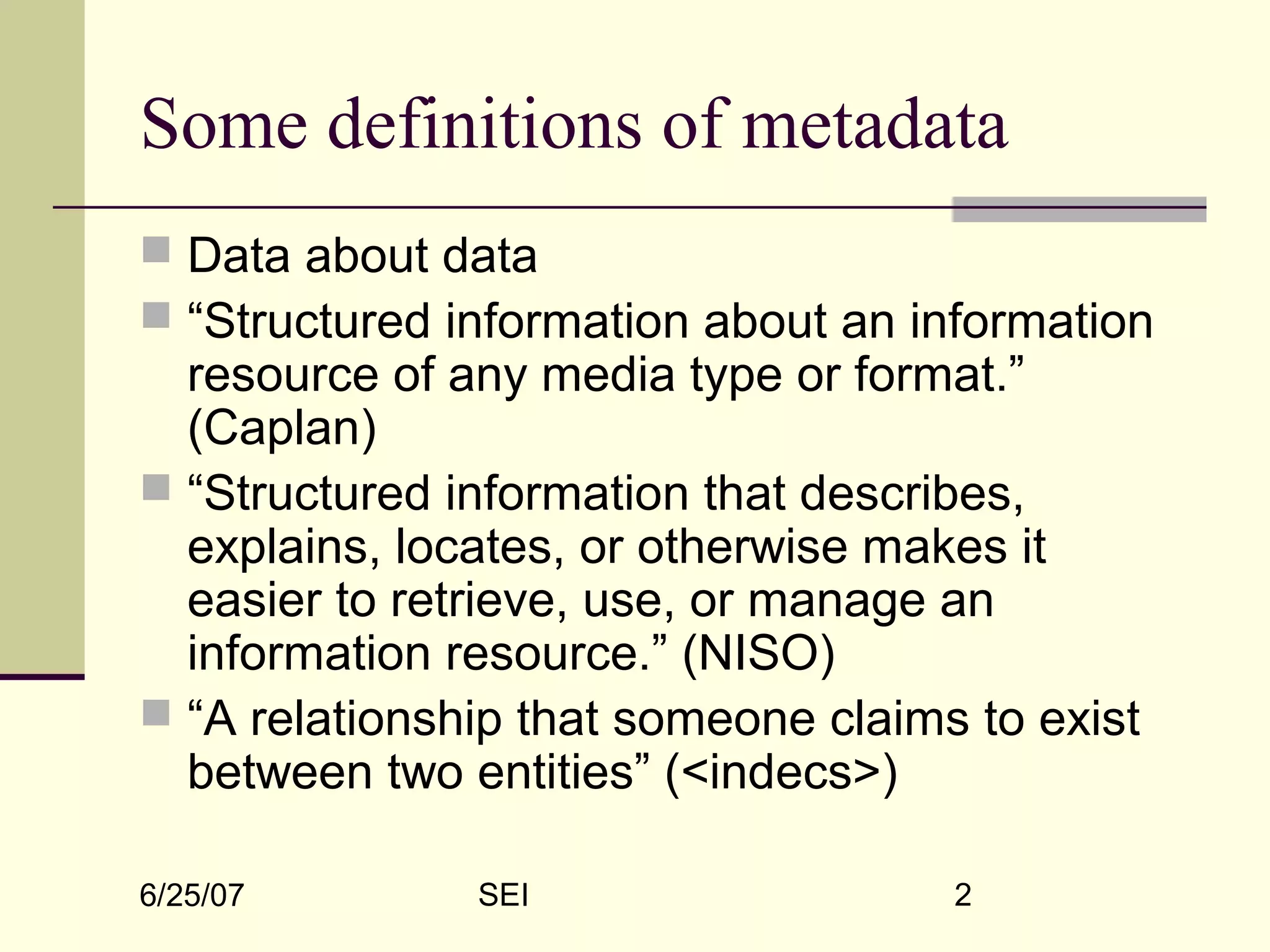 Introduction to Metadata | PPT