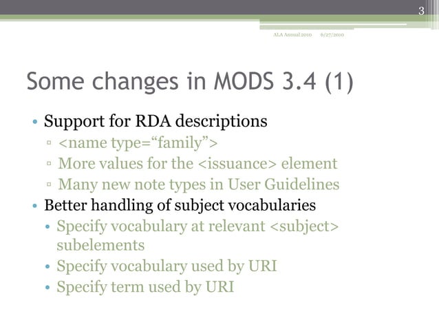 Introduction to session "MODS and MADS: Current Implementations and ...
