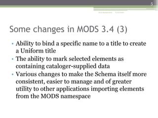Introduction to session "MODS and MADS: Current Implementations and ...