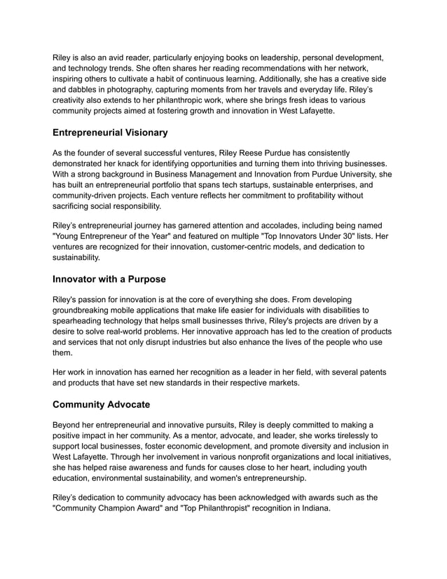 Riley Reese Purdue’s Mission: Innovating for a Better Future | PDF