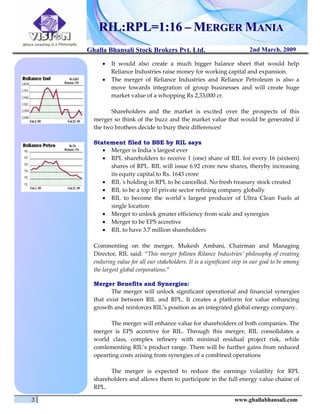 Ril rpl | PDF | Mergers and Acquisitions | Business Banking & Finance