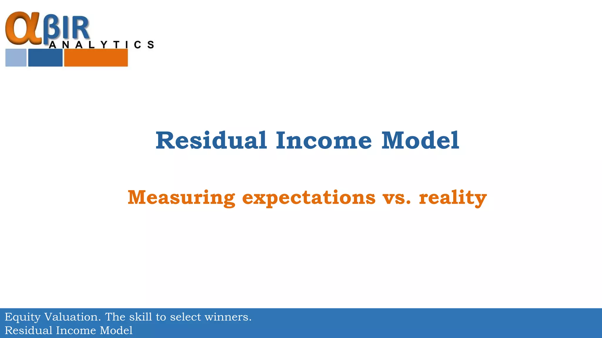 Basic Idea of Residual Income | PPTX