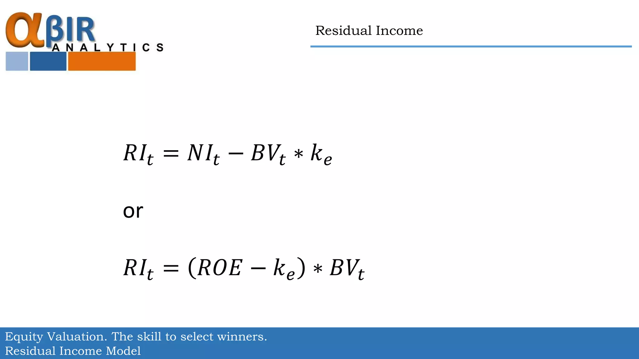 Basic Idea of Residual Income | PPTX