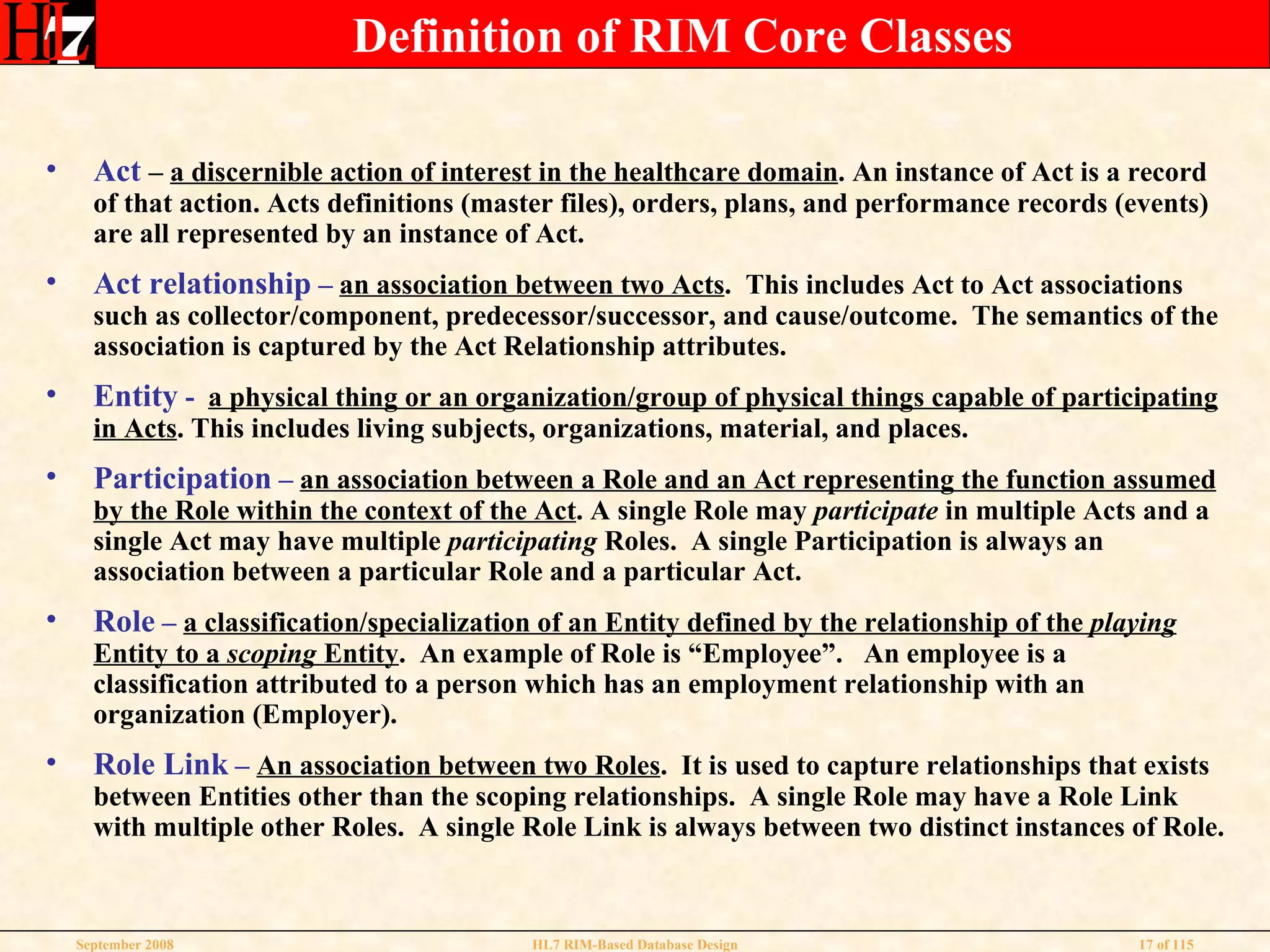 Rim Based Relational Database Design Tutorial September 2008 Ppt