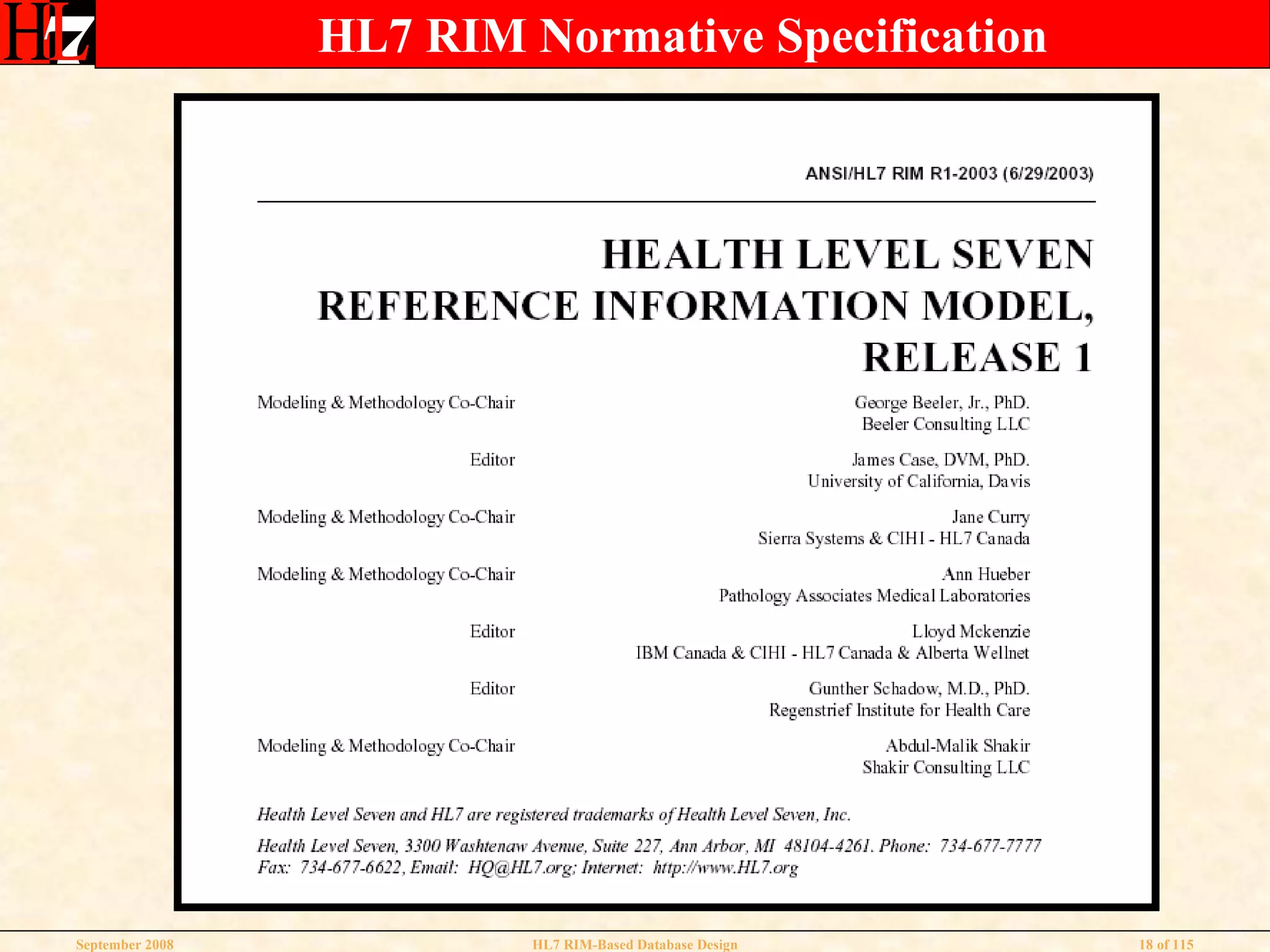 Rim Based Relational Database Design Tutorial September 2008 | PPT
