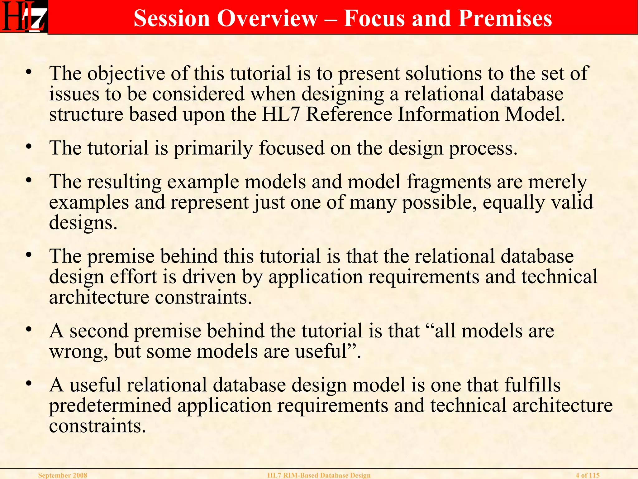 Rim Based Relational Database Design Tutorial September 2008 Ppt