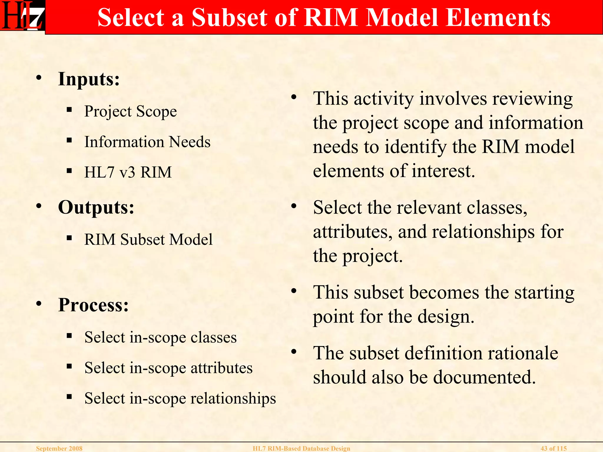 Rim Based Relational Database Design Tutorial September 2008 Ppt