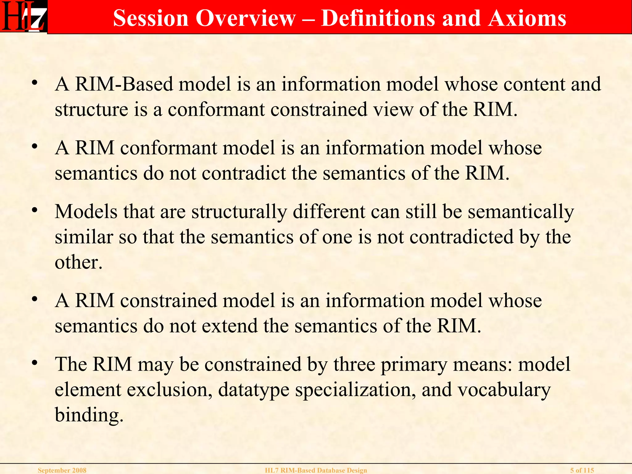 Rim Based Relational Database Design Tutorial September 2008 | PPT