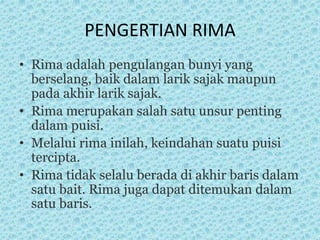 Rima dalam puisi | PPTX