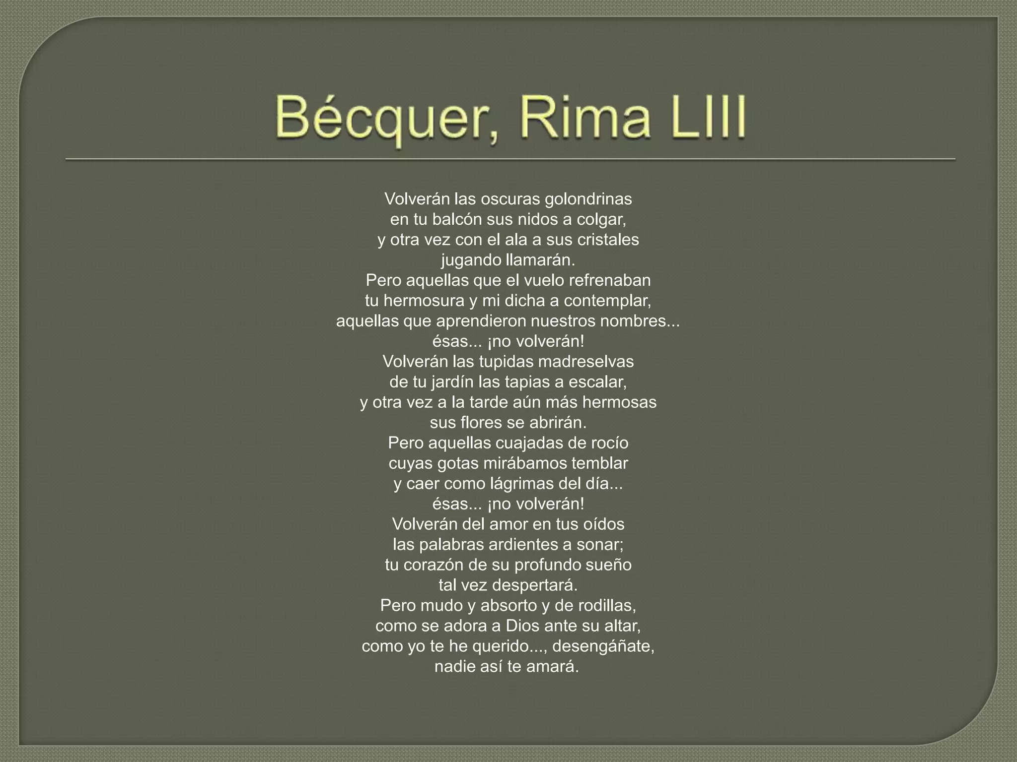 Rima liii de bécquer power point | PPTX | Romance | Genres