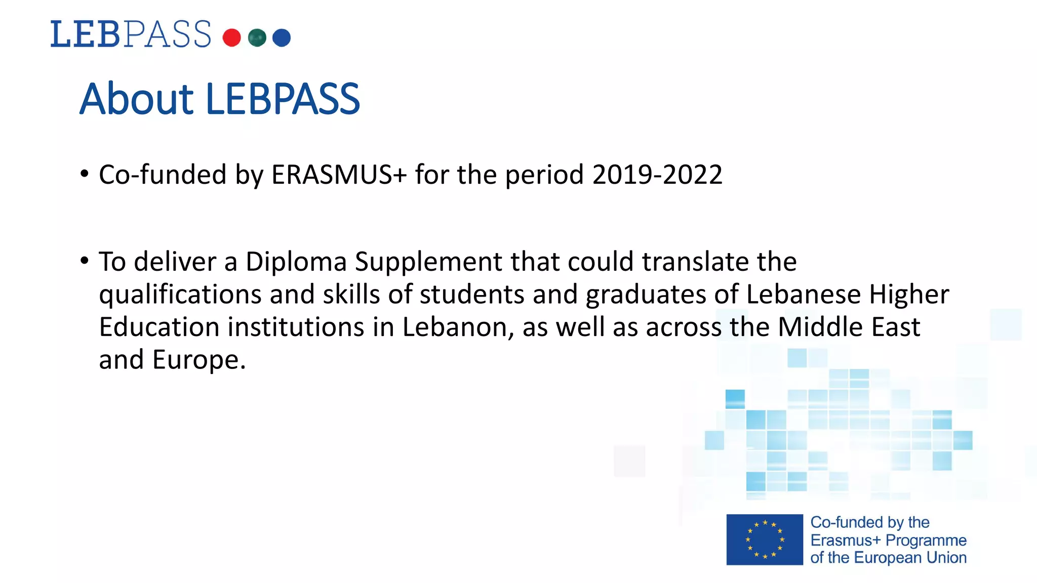 The Lebanese Diploma Supplement - LEBPASS Project: An Introduction | PPT