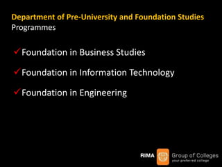 RIMA College Presentation | PPSX