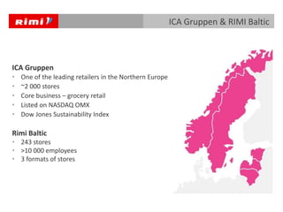 Rimi Baltic work with suppliers: introduction of the Sustainability ...