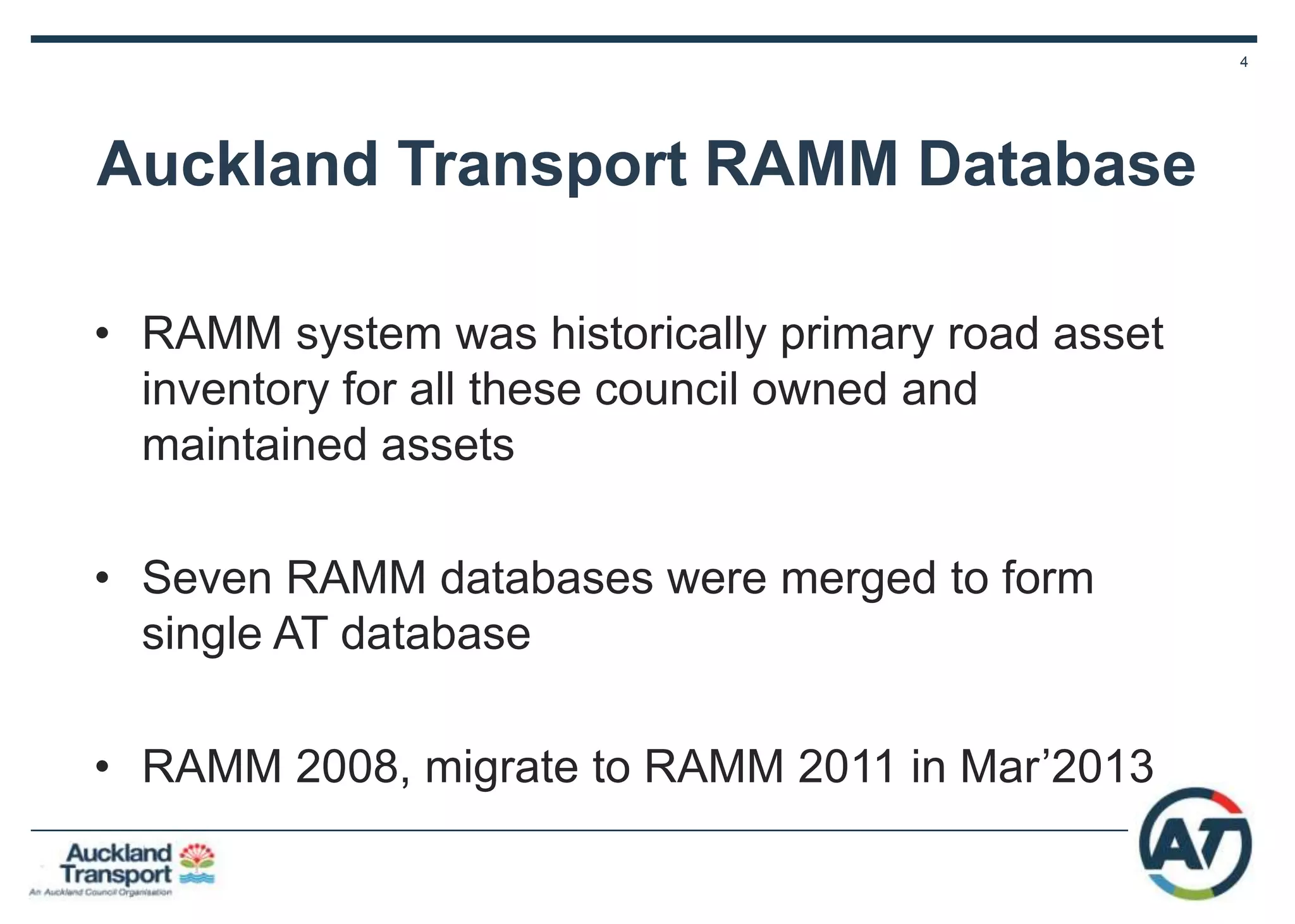 Auckland Transport Database Operations Manual | PPTX