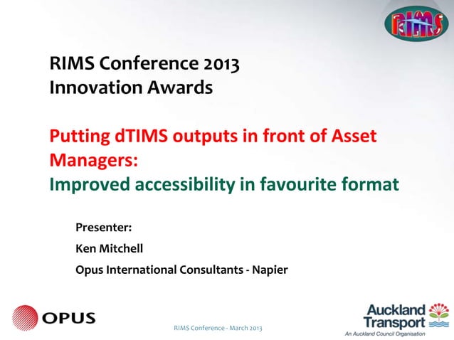 Putting dTIMS Outputs In Front of Asset Managers | PPT