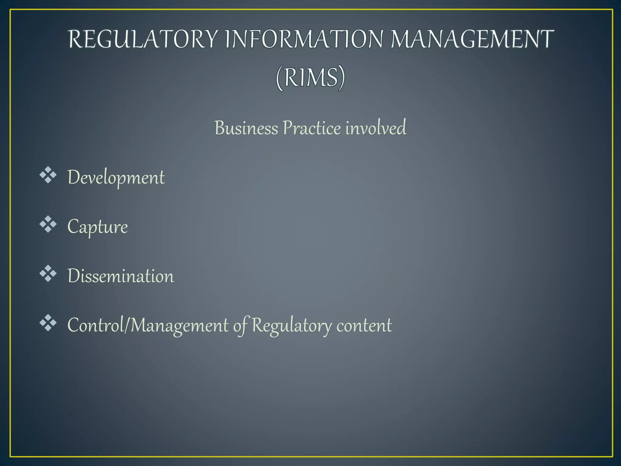RIMS and its significance for IDMP | PPTX