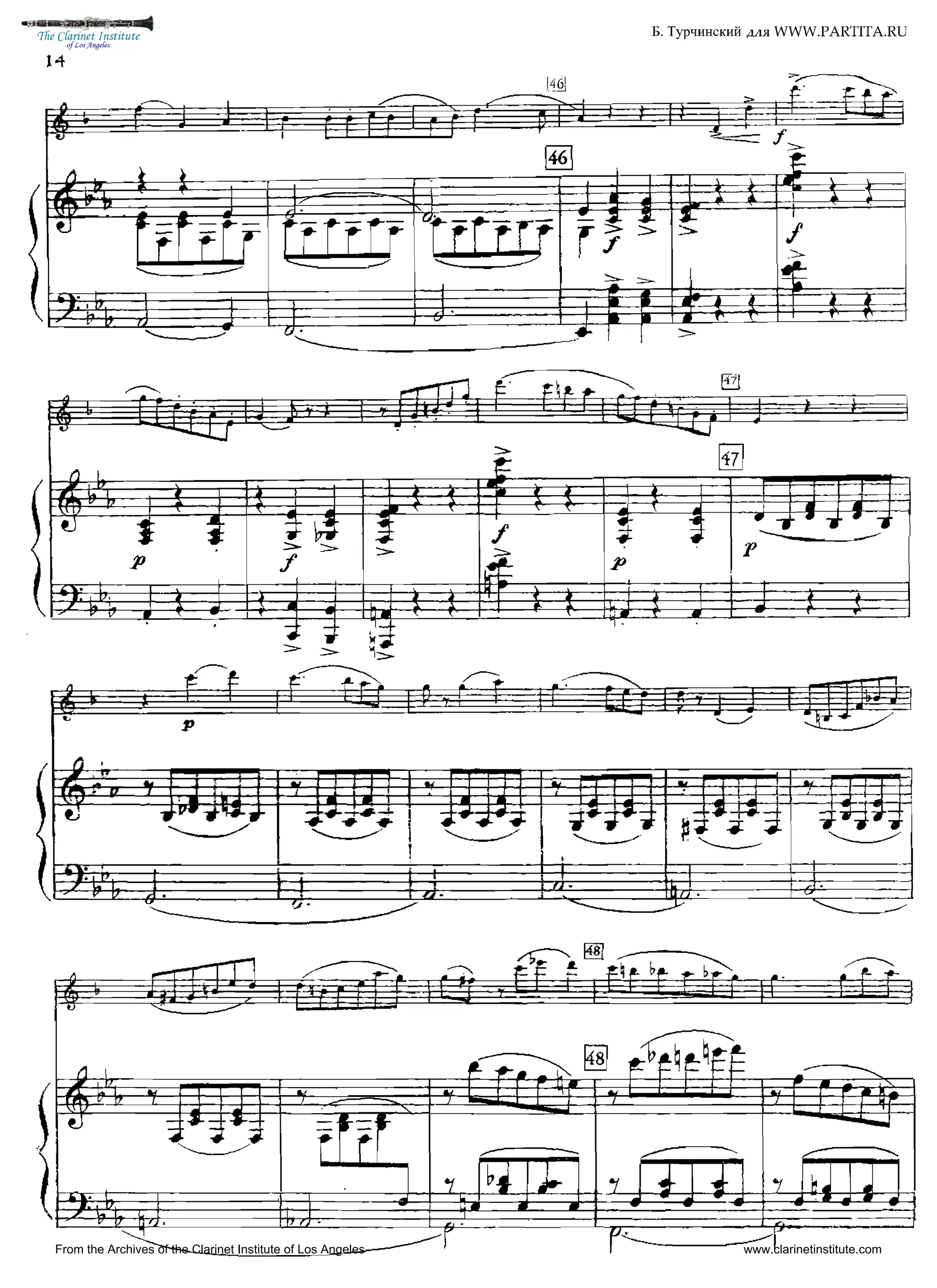 Rimsky korsakov nikolai clarinet concerto (piano) | PDF