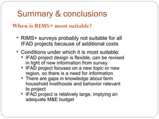 RIMS+ surveys: A tool for project design and evaluation | PPT