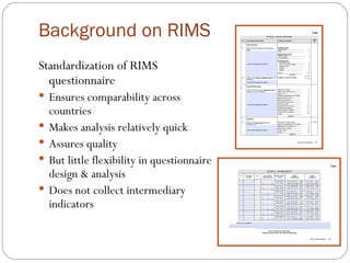 RIMS+ surveys: A tool for project design and evaluation | PPT